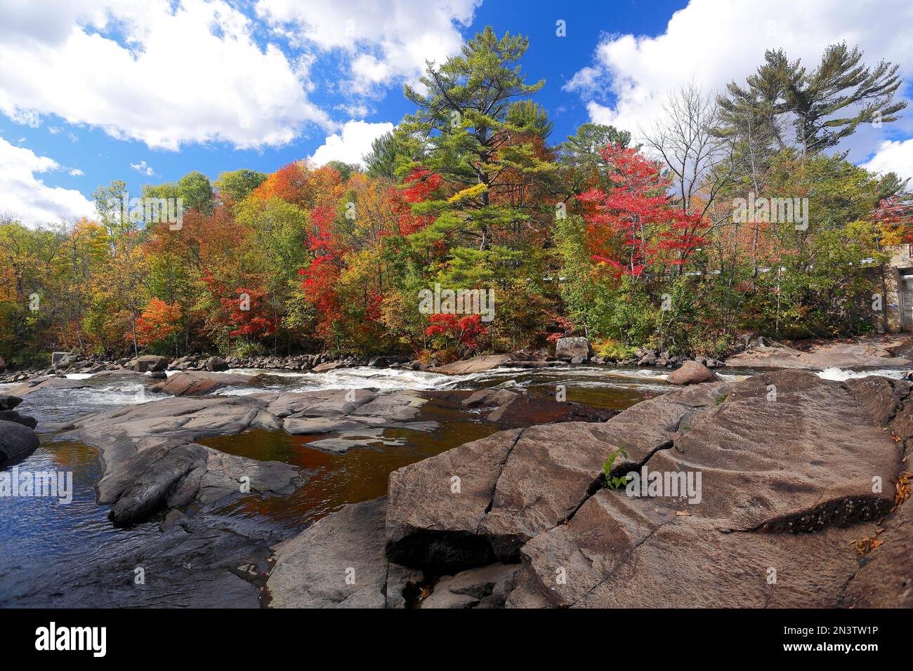 River, Autumn at the Riviere du Nord, Province of Quebec, Canada Stock ...