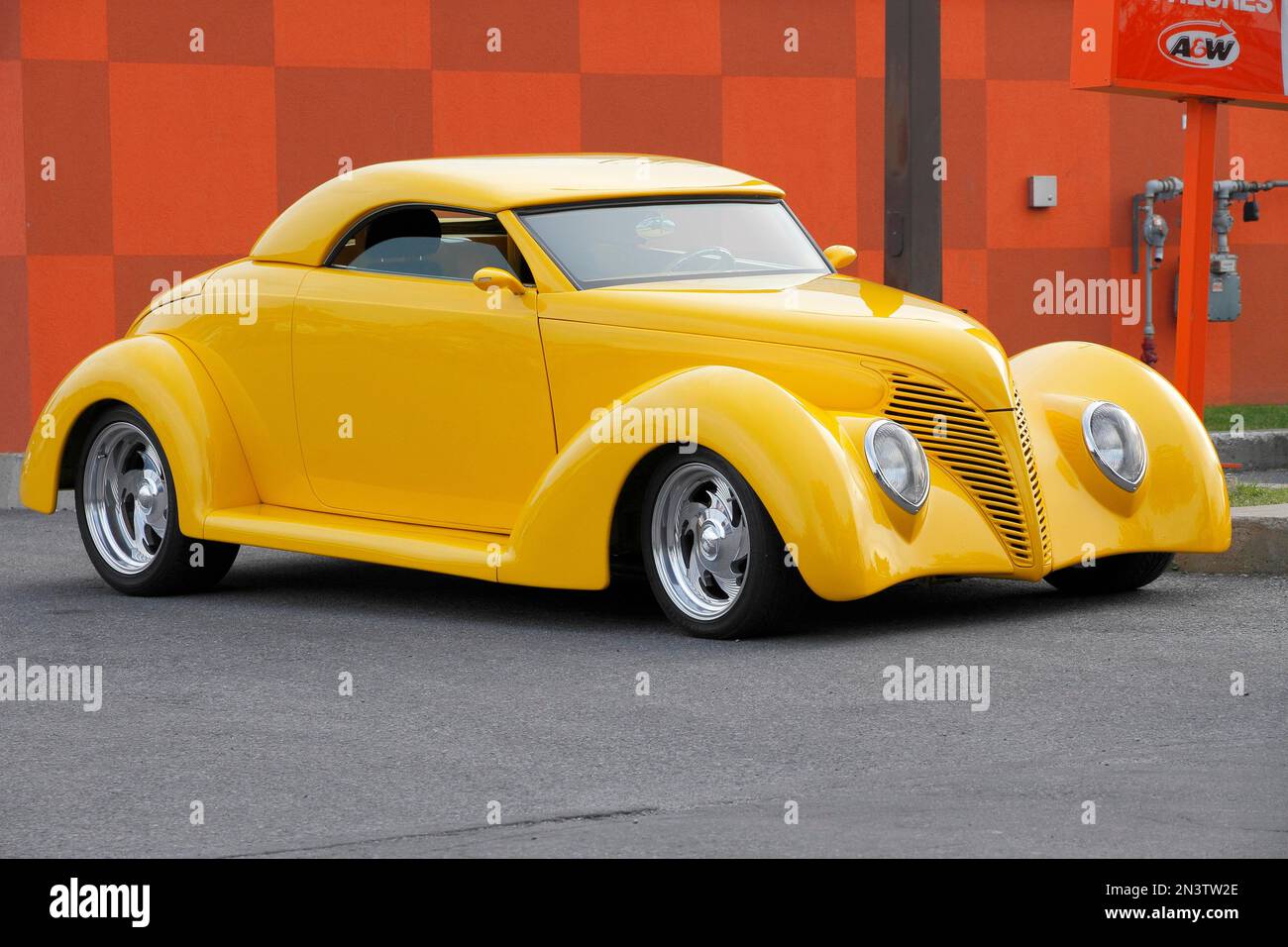 Yellow car at car show, Province of Quebec, Canada Stock Photo - Alamy