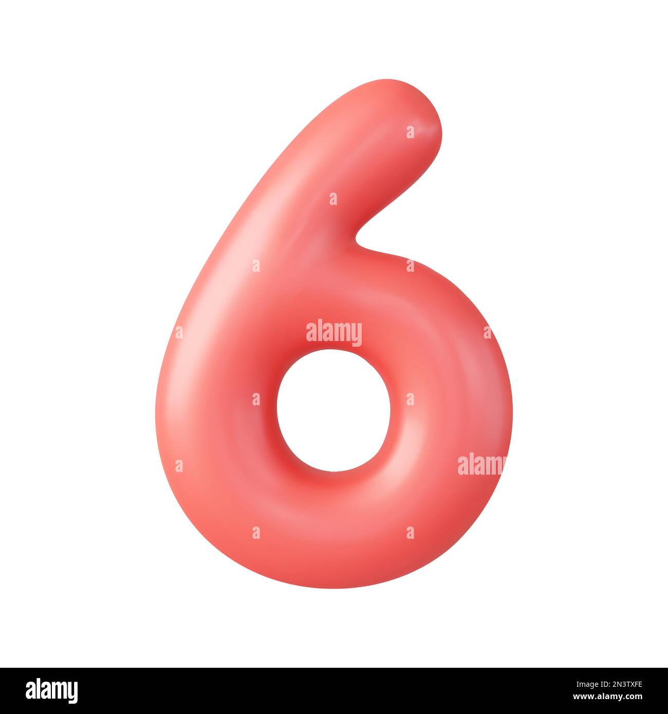 3d Number 6. six Number sign red color Stock Vector Image & Art - Alamy