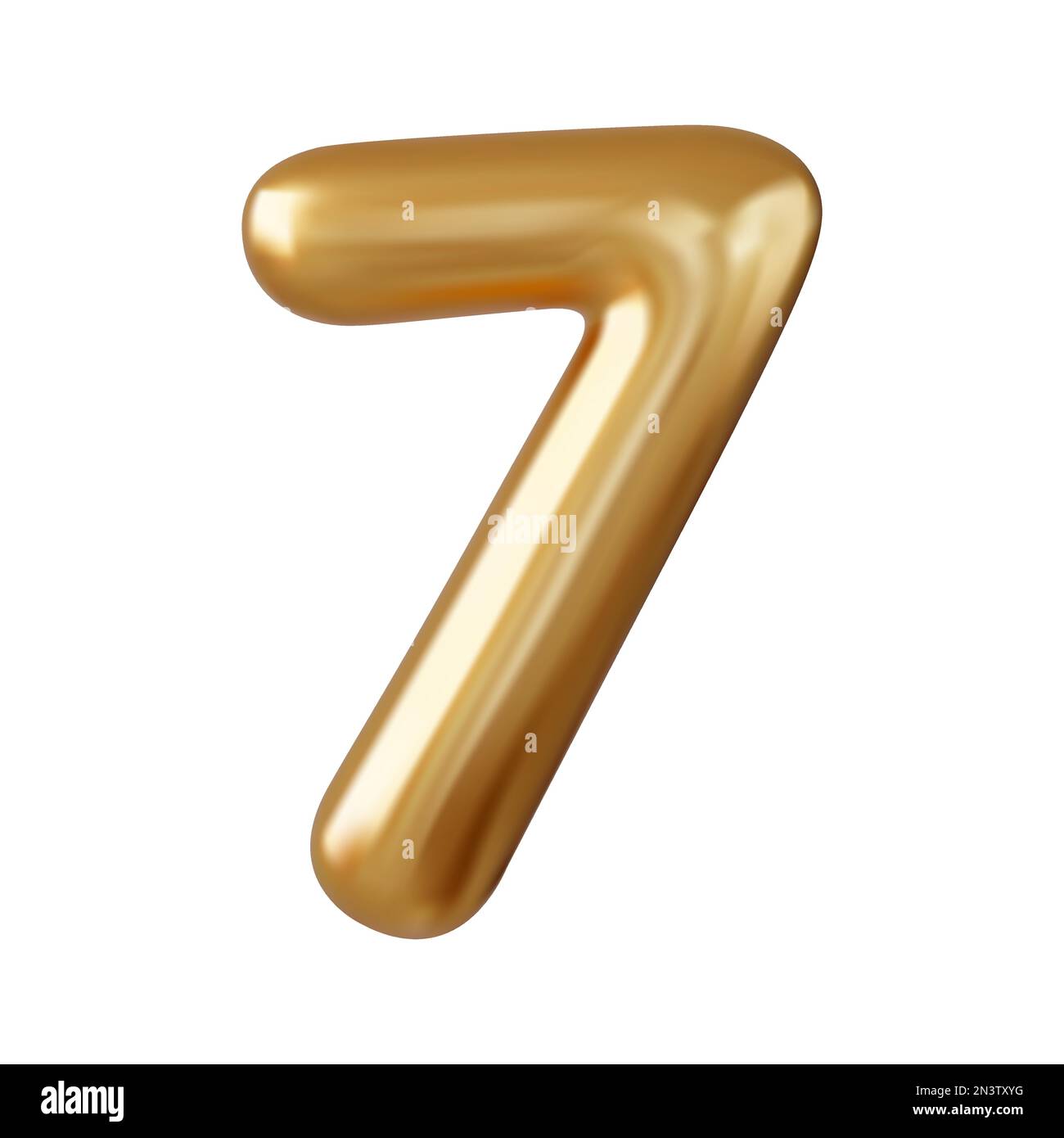 3d Number 7. Seven Number sign gold color Stock Vector Image & Art - Alamy