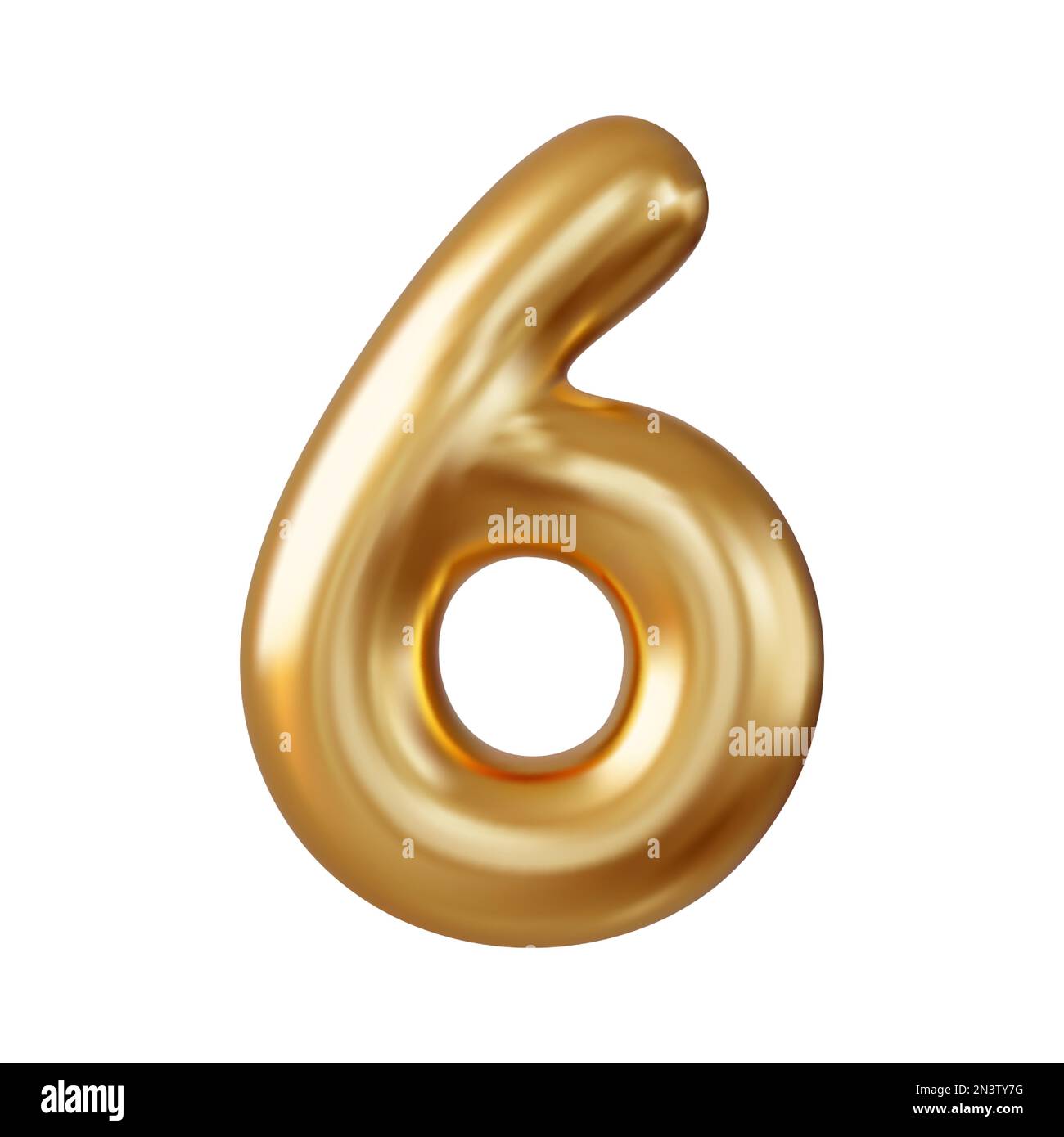 3d Number 6. six Number sign gold color Stock Vector Image & Art - Alamy