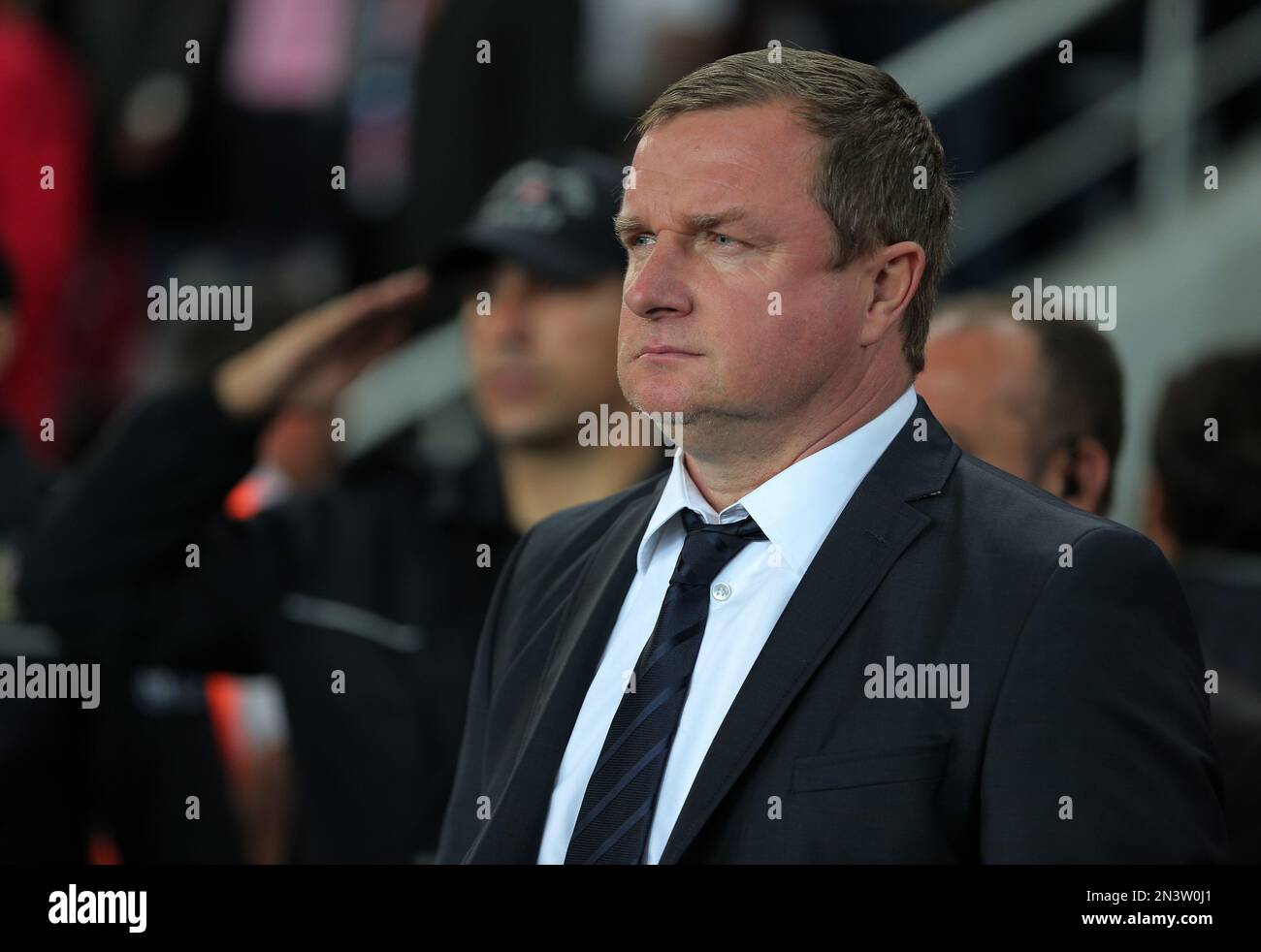 Czech Republic's coach Pavel Vrba watches the game during the Euro 2016 ...