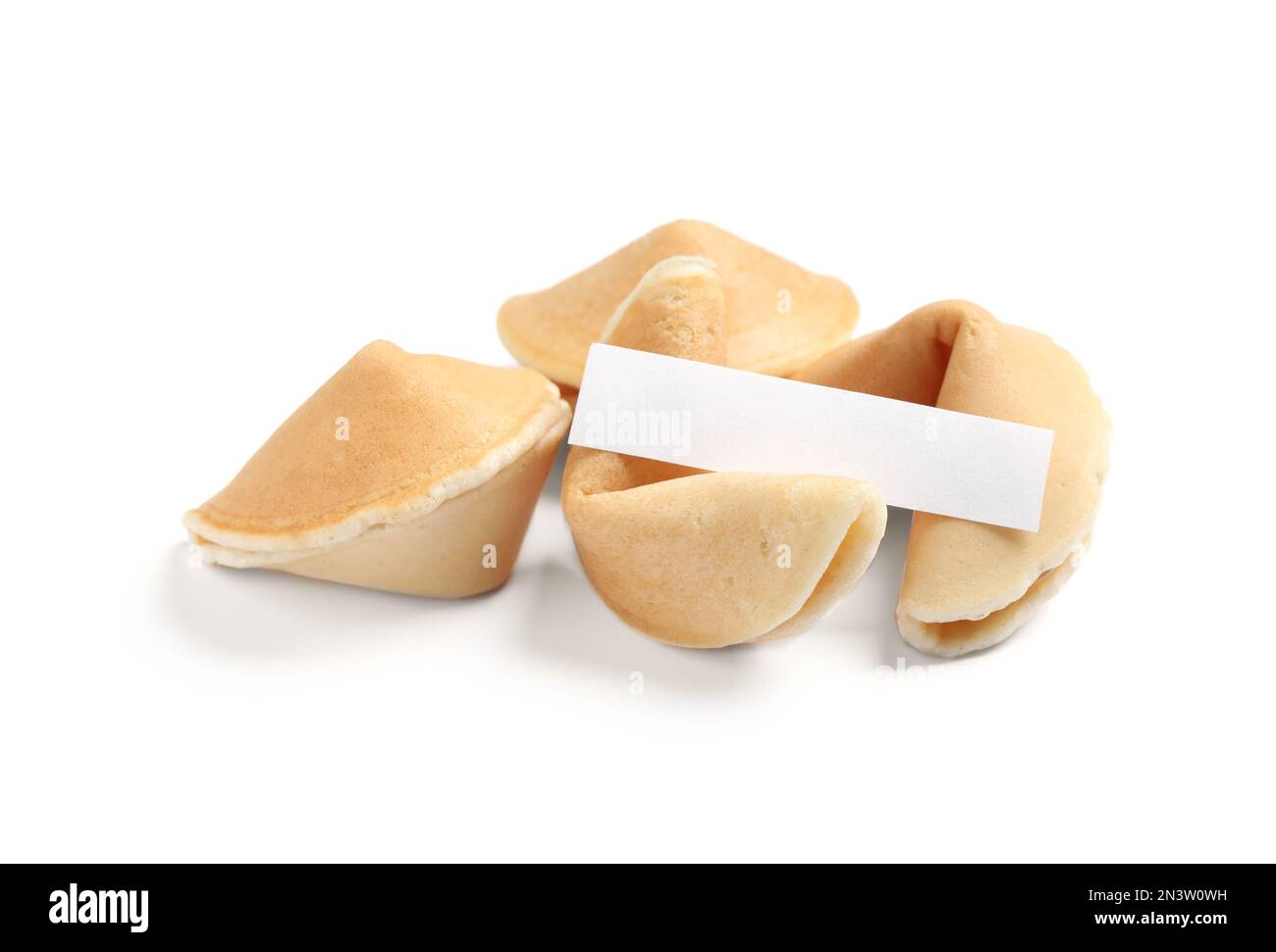 Traditional fortune cookies with prediction on white background Stock ...