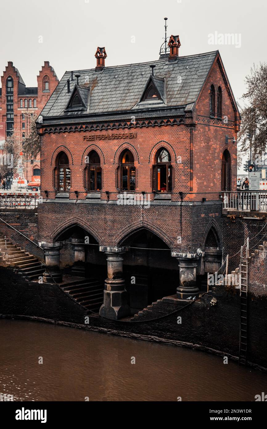 Historic brick building in the Speicherstadt of Hamburg, Germany Stock ...