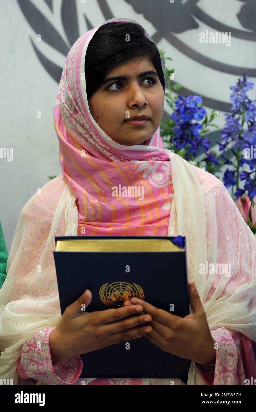 FILE- In this file photo dated Friday, July 12, 201, Malala Yousafzai ...