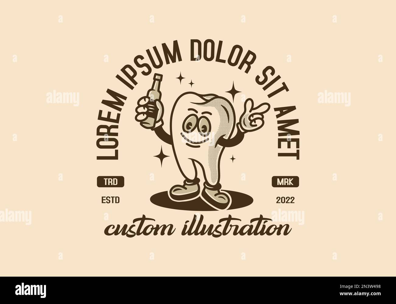 An illustration badge design of a tooth mascot character Stock Vector ...