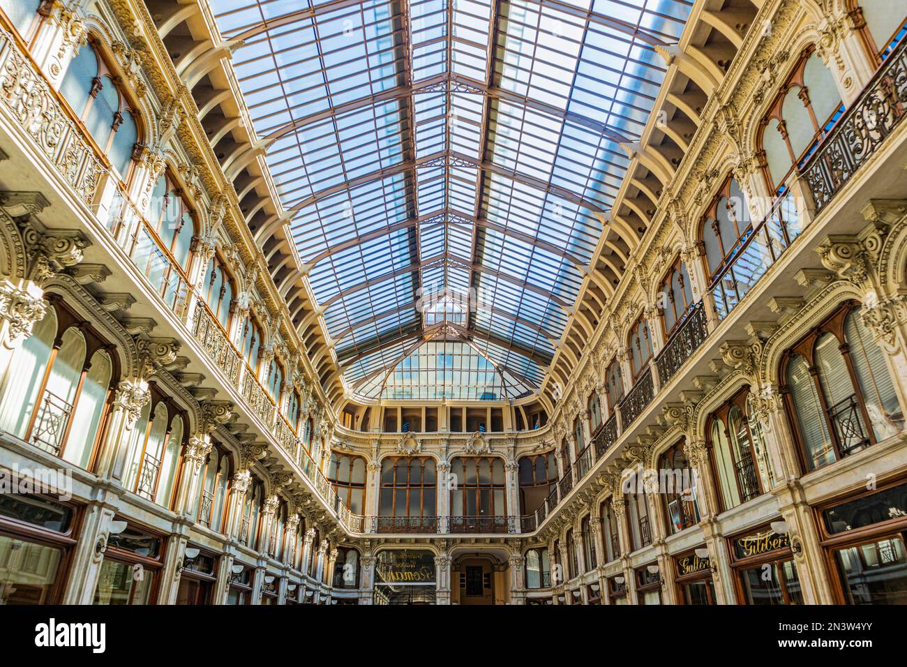 Skylight of Galleria Subalpina, Piazza Carlo Alberto, Turin, Piedmont ...