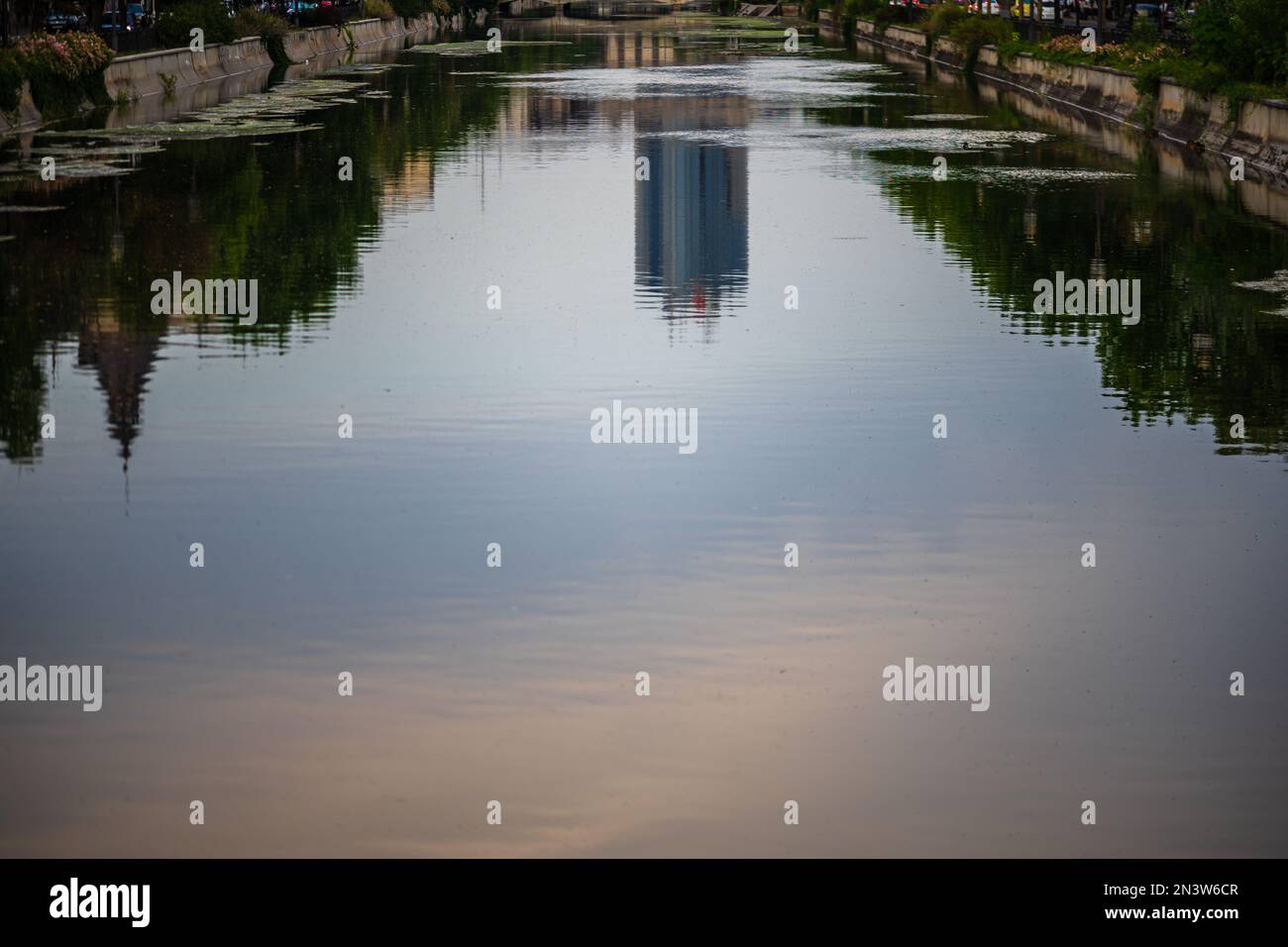 Bridge over Dambovita River. Cityscape Bucharest, Romania, 2023 Stock ...