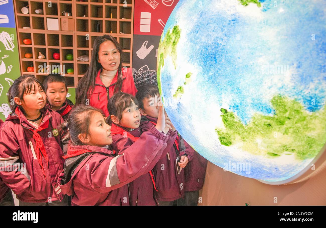 HUZHOU, CHINA - FEBRUARY 8, 2023 - Volunteers explain garbage sorting ...
