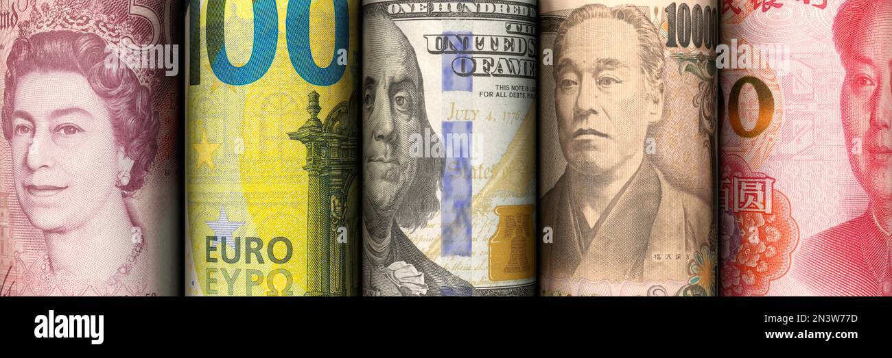 Symbolic image on the subject of international currencies Stock Photo ...