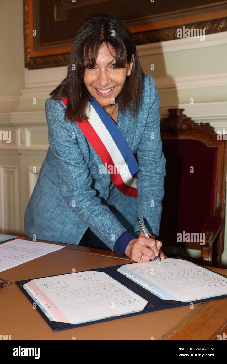 Anne Hidalgo attend the wedding of Marek Halter and Marianne Weitzmann ...