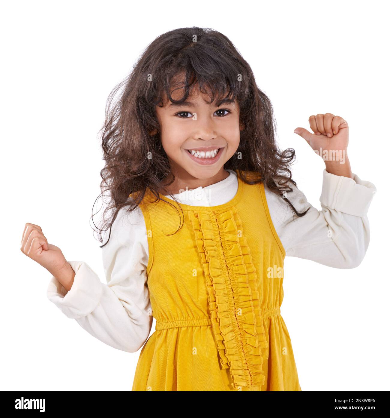 Shes got a positive attitude. Portrait of a cute little girl smiling ...