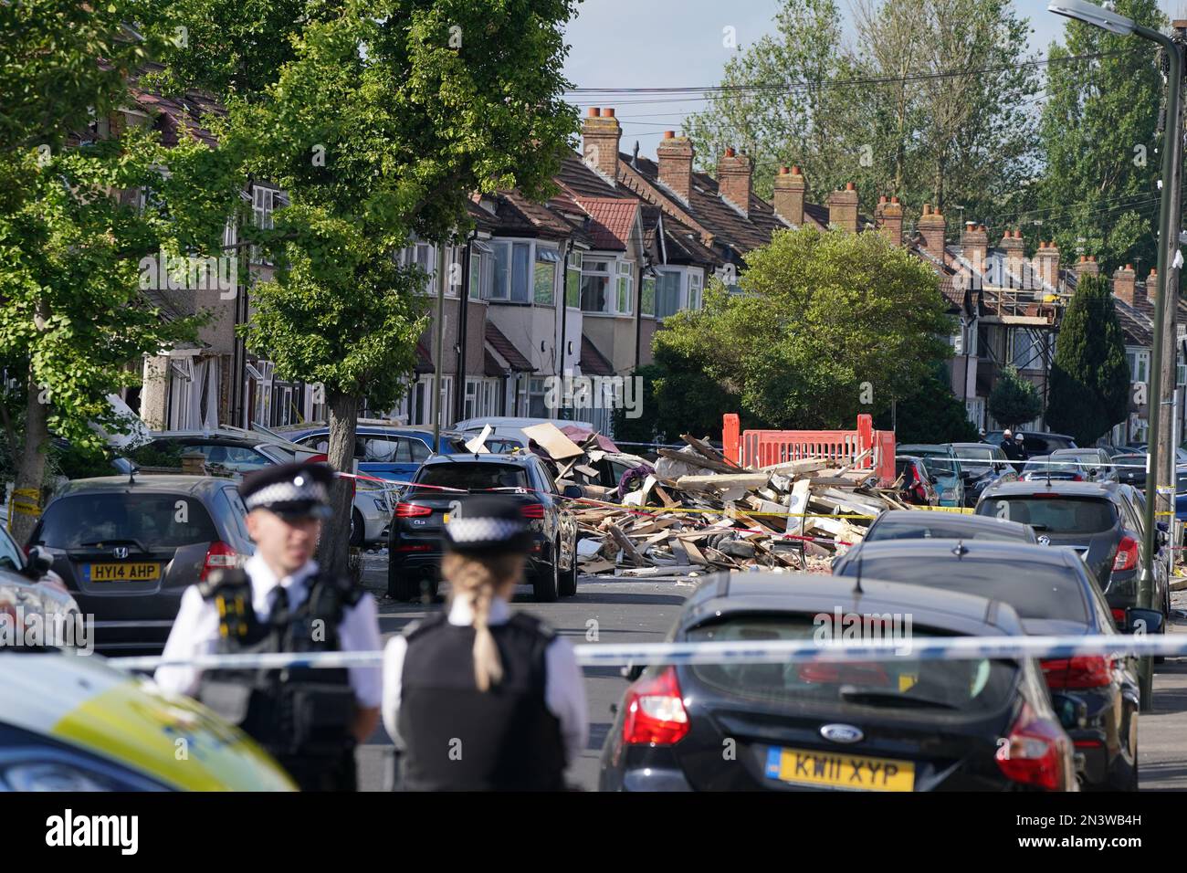 File photo dated 09/08/22 of the scene of a explosion in Galpin's Road ...