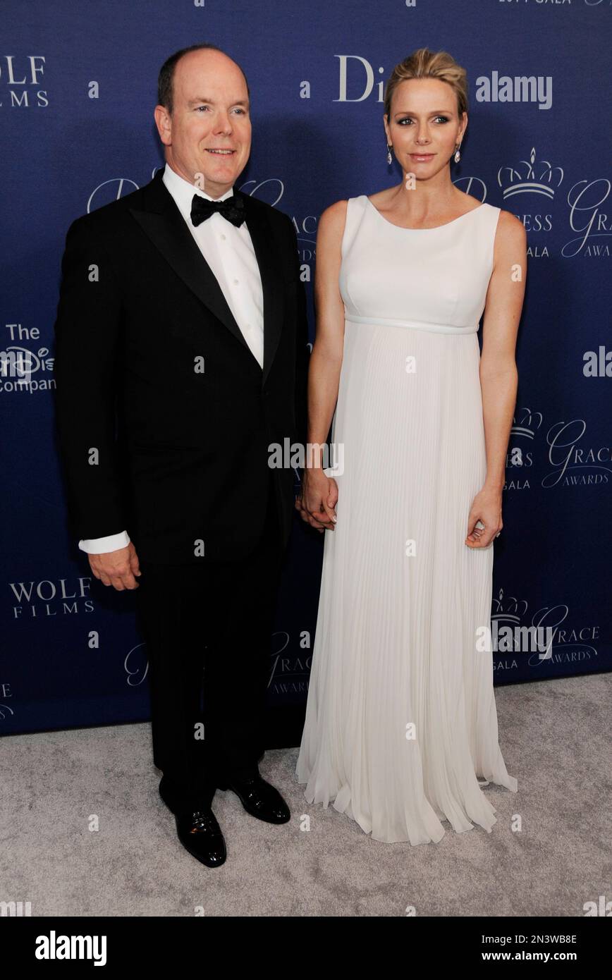 Prince Albert II of Monaco and Princess Charlene of Monaco pose ...