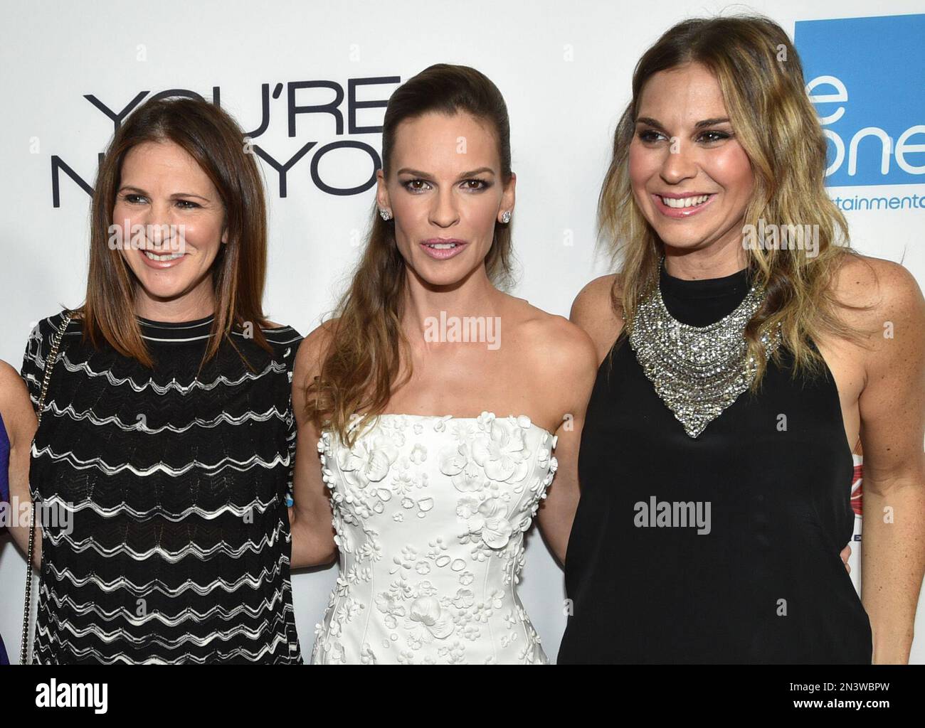 From left, producer Alison Greenspan, producer/actress Hilary Swank and ...