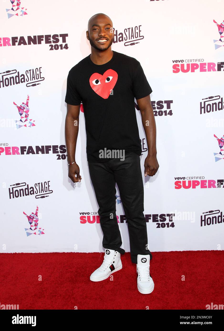 B.J. Britt arrives at the Vevo Certified SuperFanFest Live Concert at ...