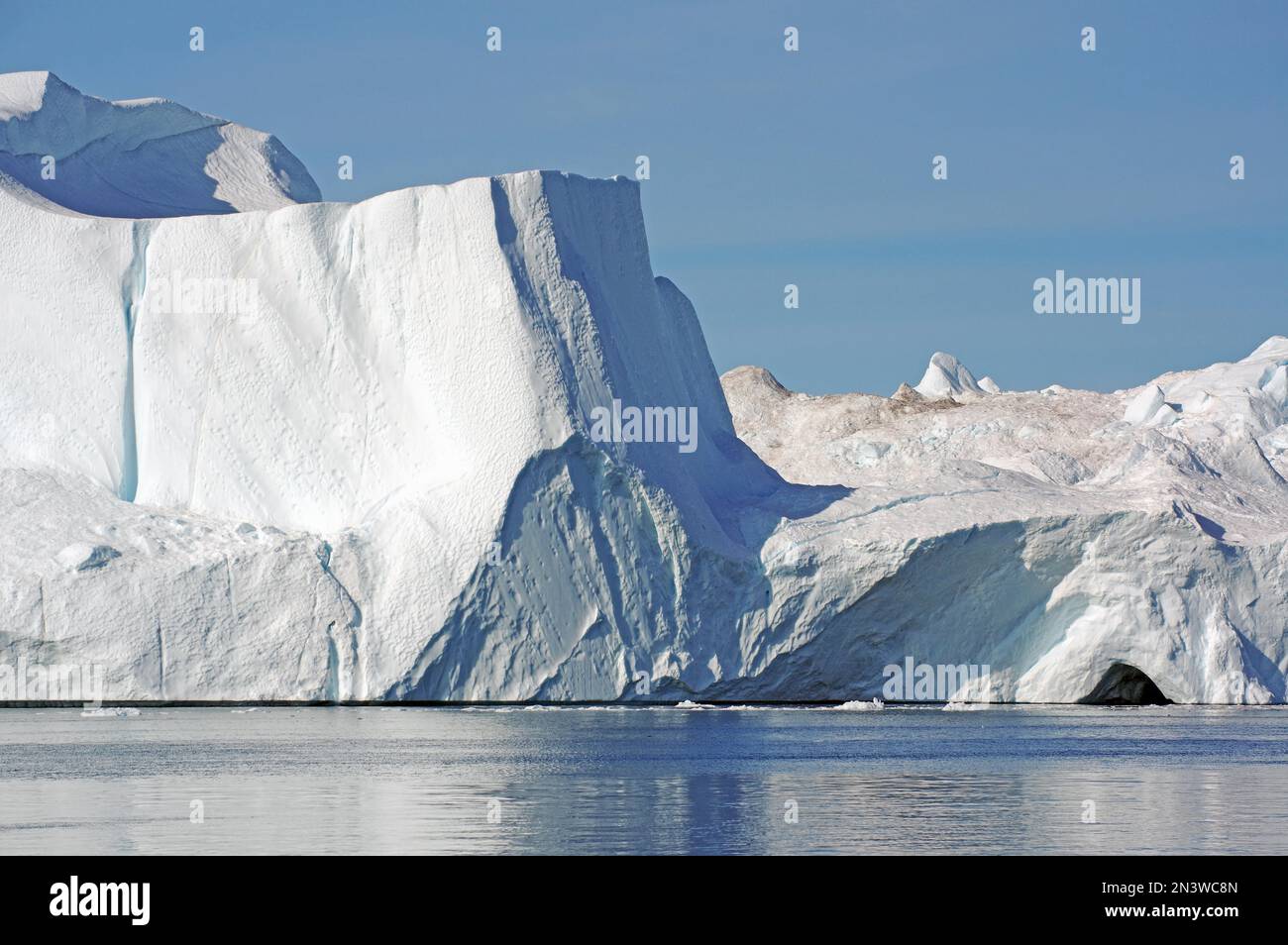 Giant icebergs in July, blue hour, Disko Bay, Ilulissat, Arctic West ...