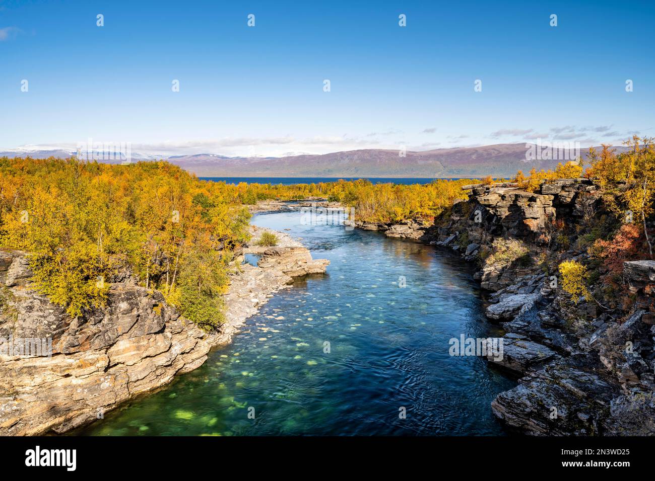 Autumn Abisko Canyon, Abiskojakka River, Abiskojakka, Abisko National ...