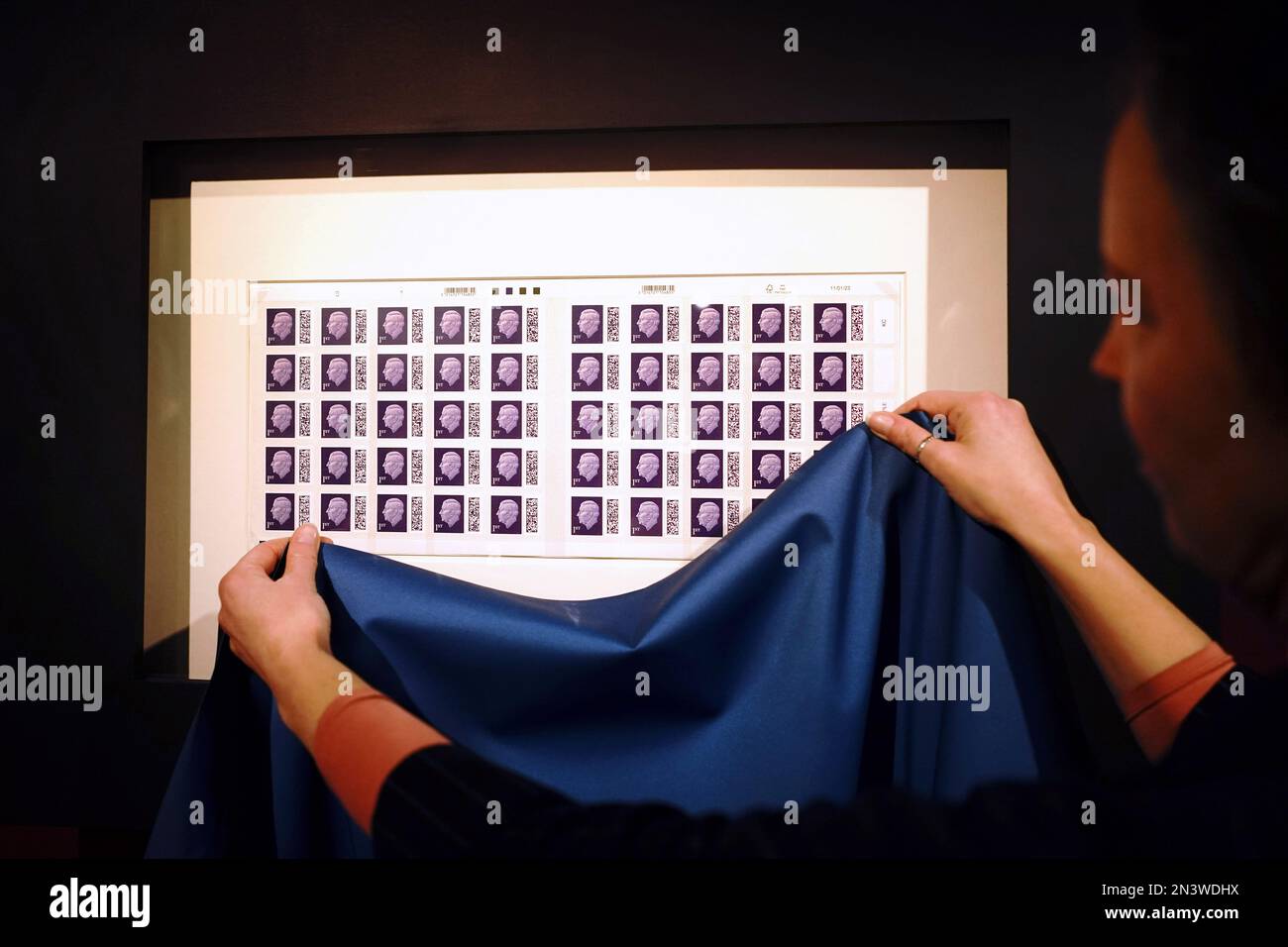 One of the first sheets of the 1st class definitive stamp featuring ...