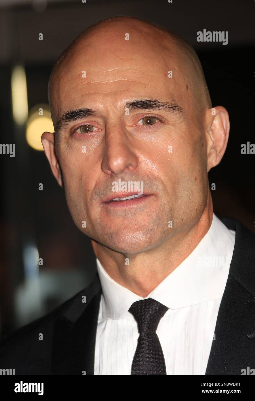 British actor Mark Strong poses for photographers during the premiere ...