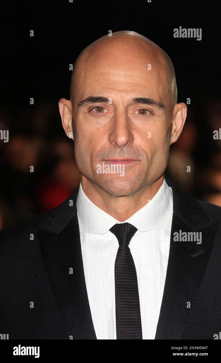 British actor Mark Strong poses for photographers during the premiere ...
