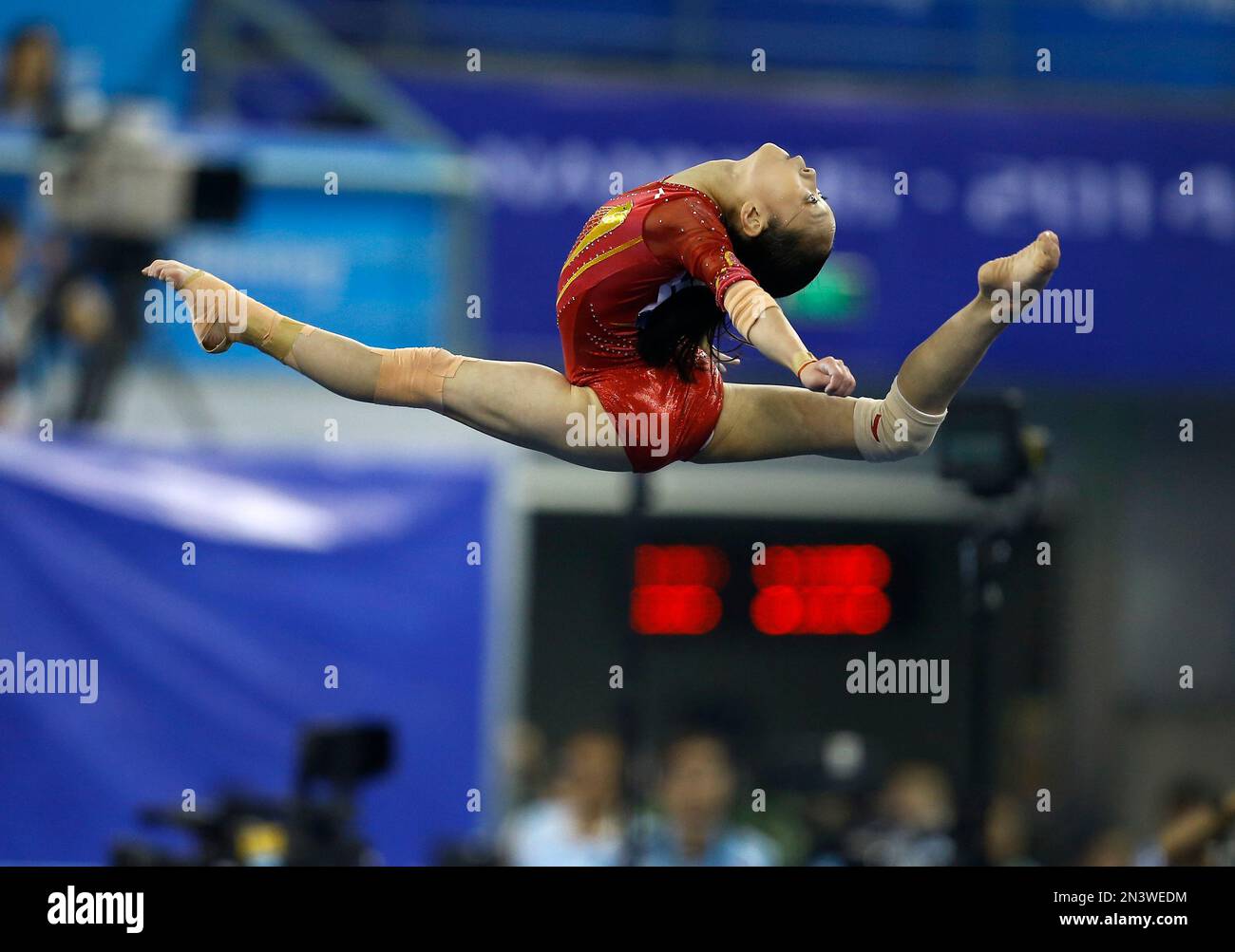 China's Chen Siyi performs on her floor exercise routine during the ...