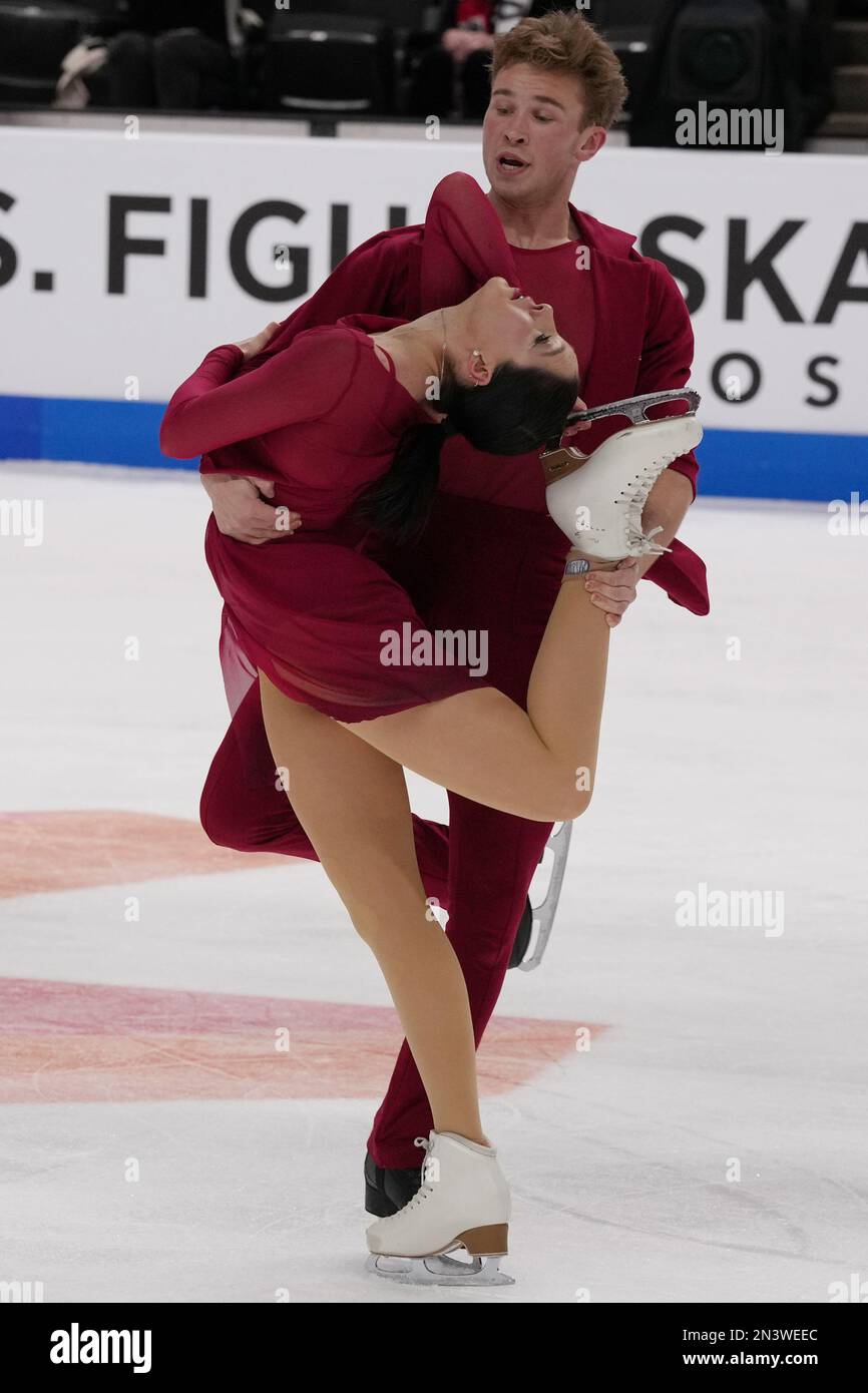 San Jose, California, USA. 28th Jan, 2023. Ice dancers Lorraine McNamara and Anton Spiridonov ...