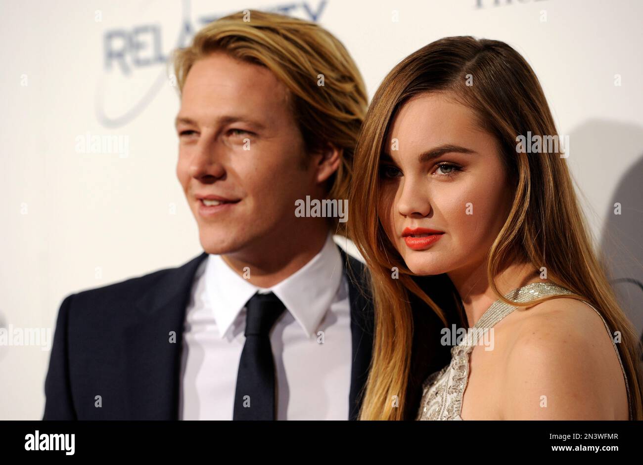 Luke Bracey, left, and Liana Liberato, cast members in "The Best of Me ...
