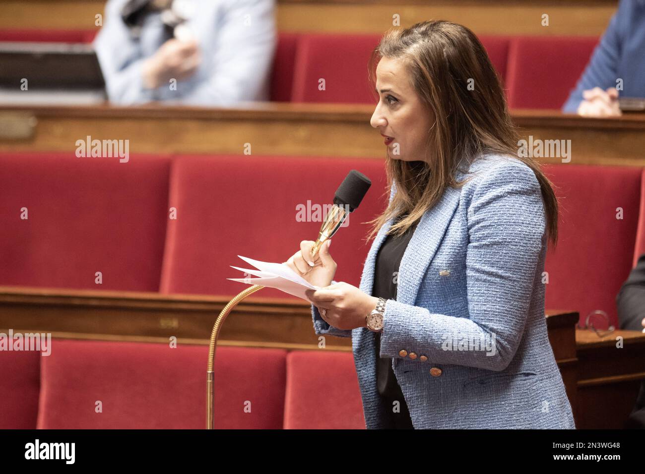 Deputy, Amelia Lakrafi attends a session of Questions to the Government ...