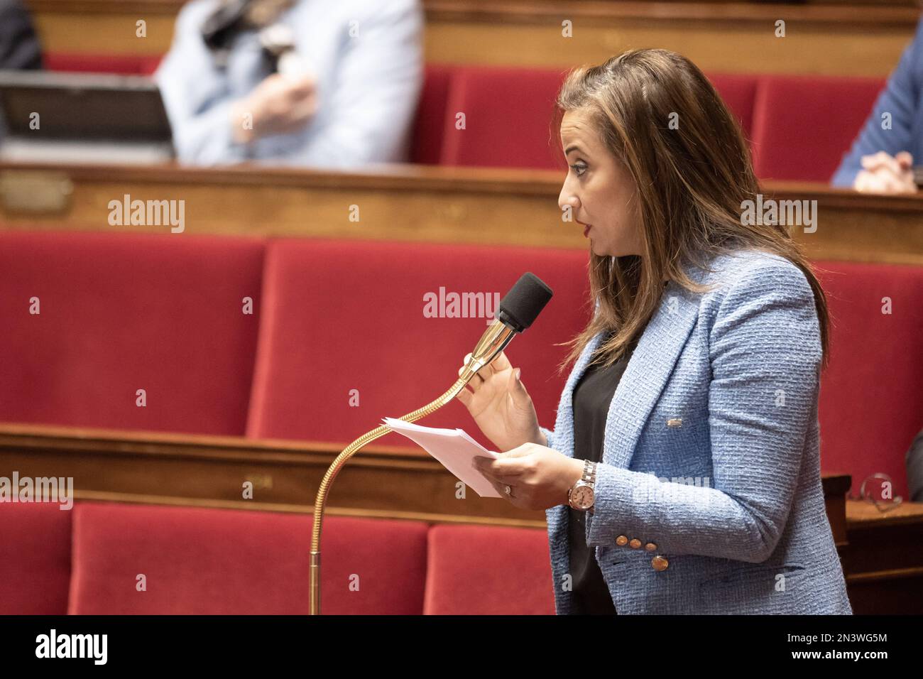 Deputy, Amelia Lakrafi attends a session of Questions to the Government ...