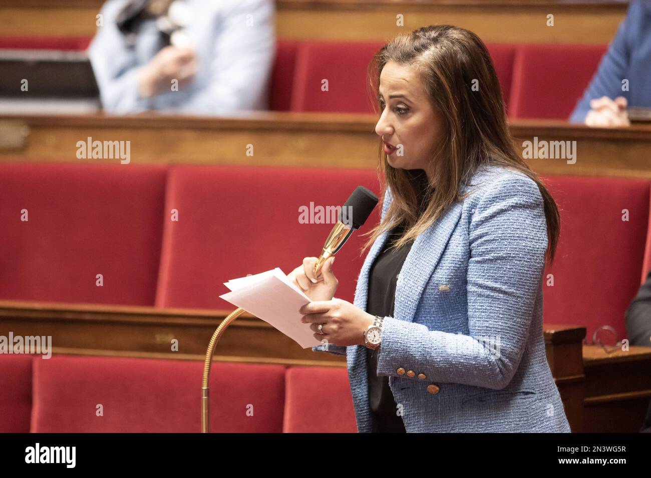 Deputy, Amelia Lakrafi attends a session of Questions to the Government ...