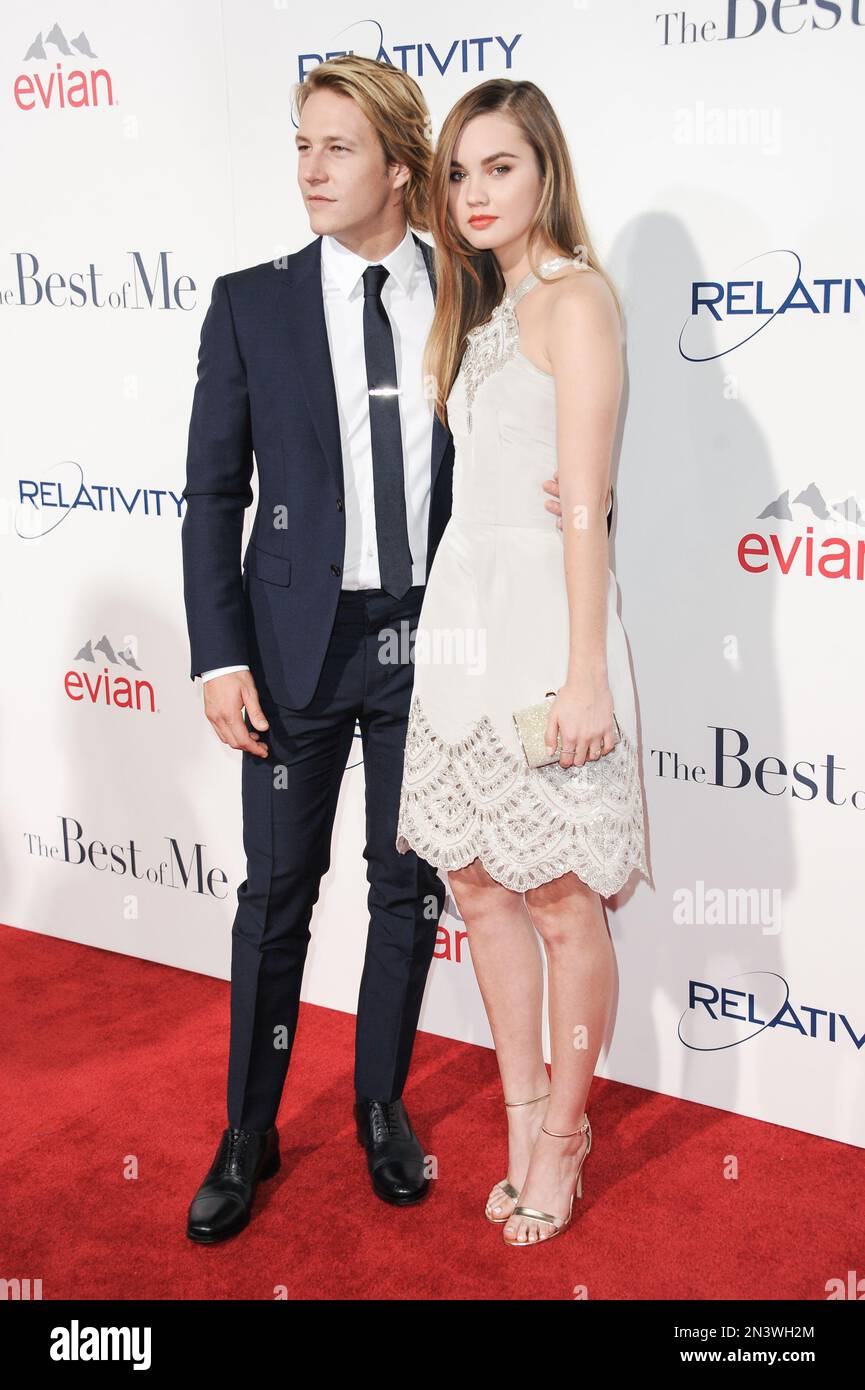 Luke Bracey, left, and Liana Liberato arrive at the World Premiere of ...