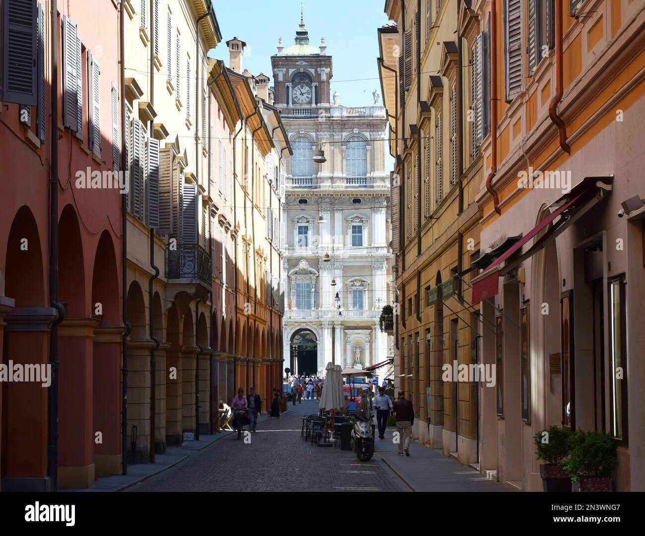 Via Farini with the famous Military Academy. Modena, Italy Stock Photo ...