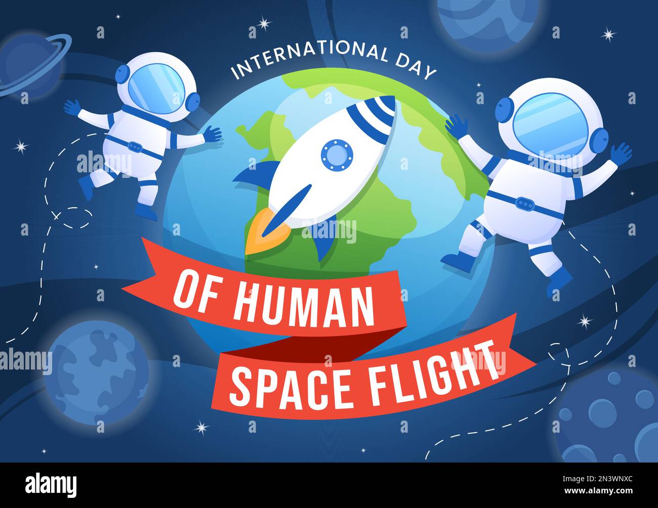 International Human Space Flight Day on April 12 Illustration with ...