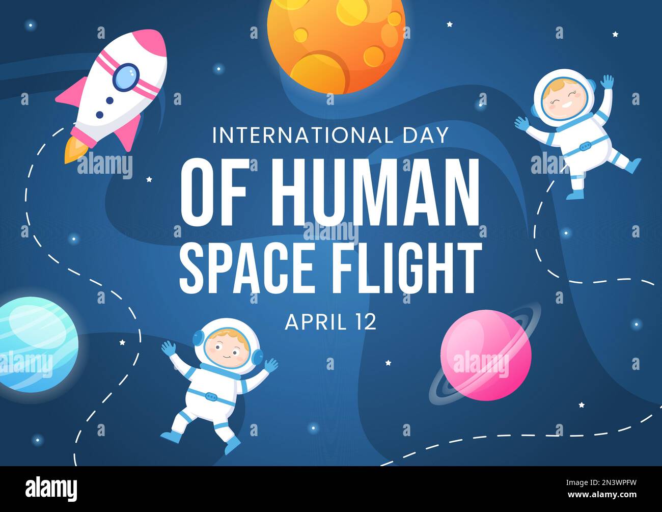 International Human Space Flight Day on April 12 Illustration with ...