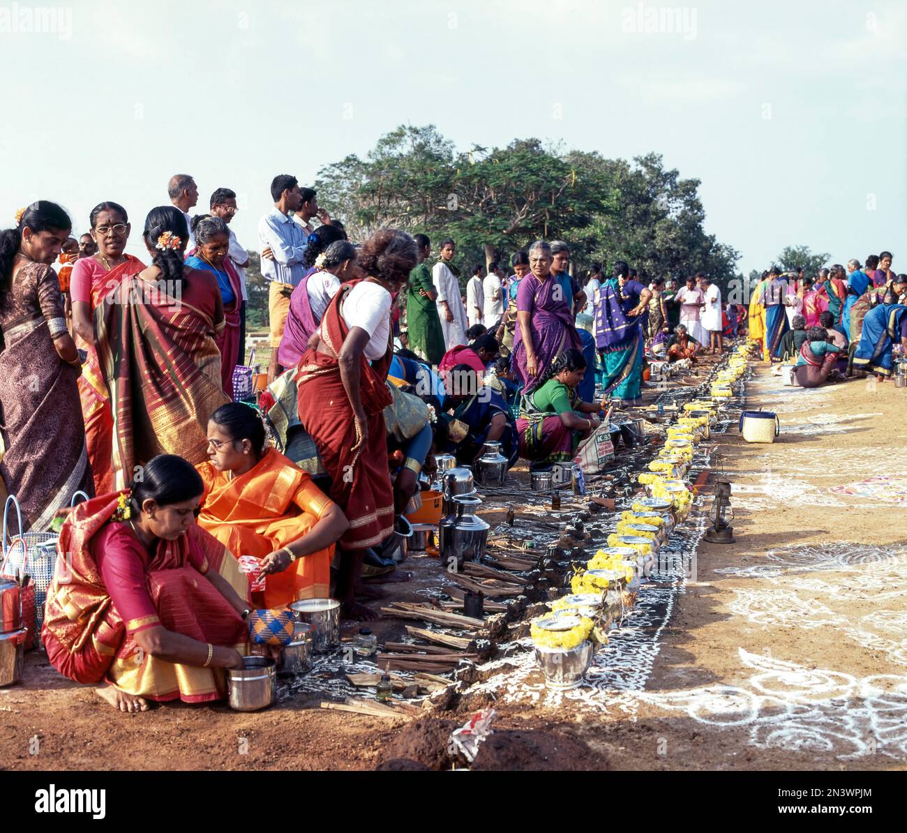 Women gathered for preparing Sevvai Pongal in Paganeri Village ...