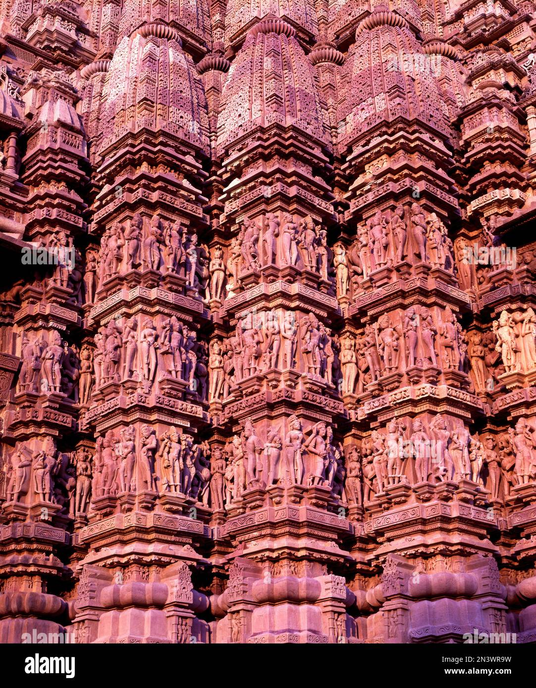 Sculptures in Kandariya Mahadeva temple in Khajuraho, Madhya Pradesh ...