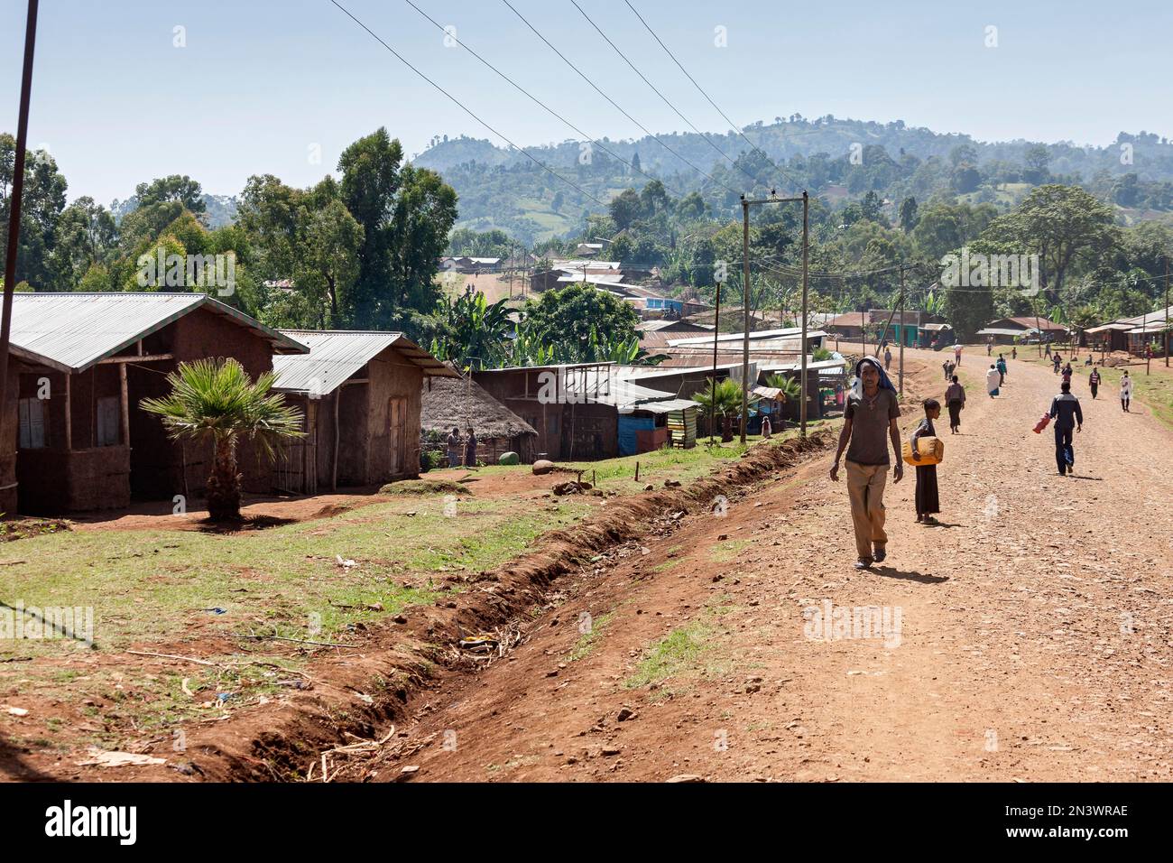 Children, Street, Settlement, Kaffa, Ethiopia Stock Photo - Alamy
