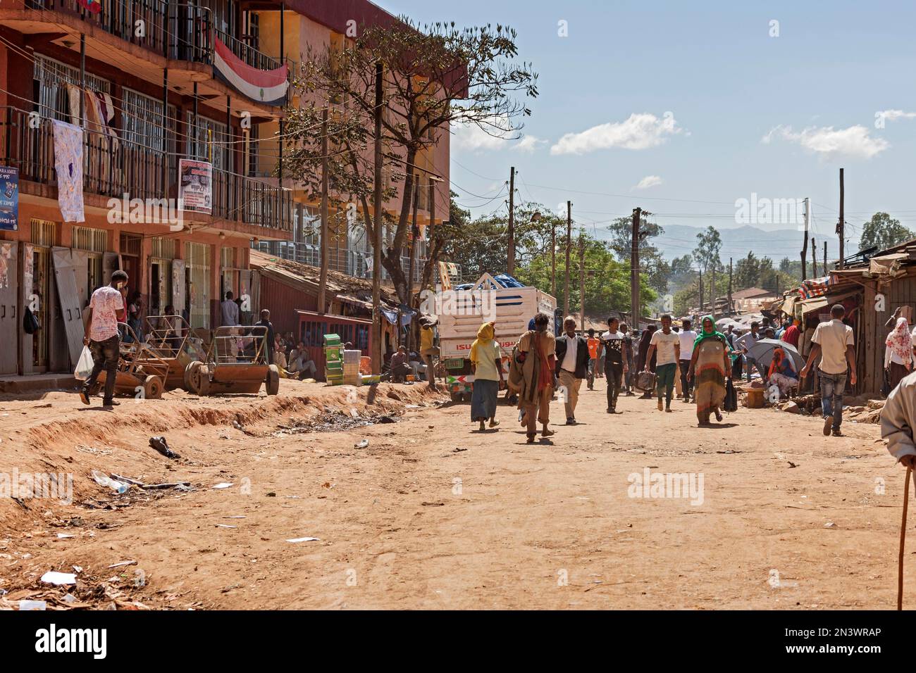 Street scene, Bonga, Ethiopia Stock Photo - Alamy