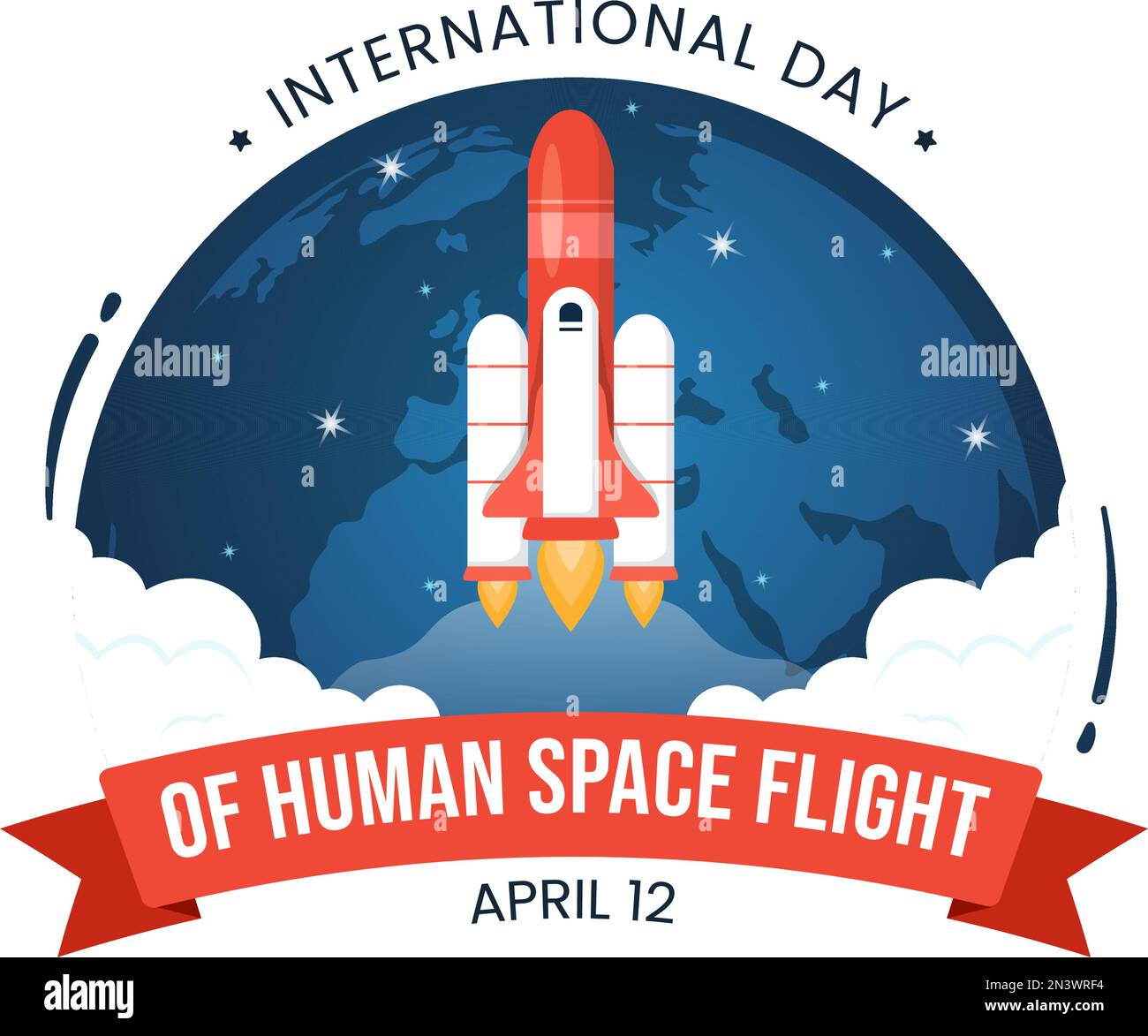 International Human Space Flight Day on April 12 Illustration with ...