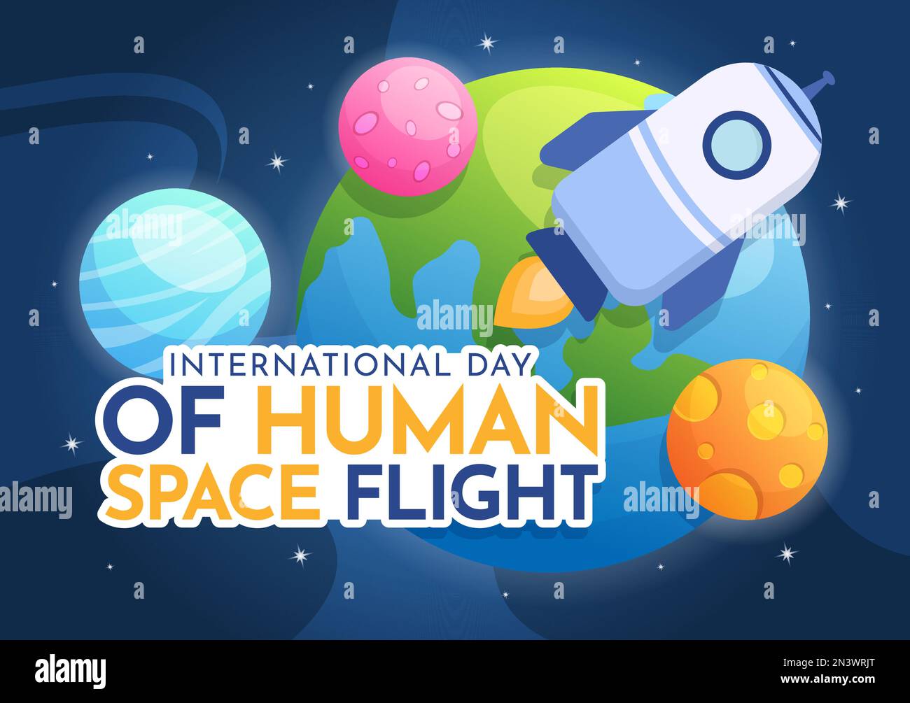 International Human Space Flight Day on April 12 Illustration with ...