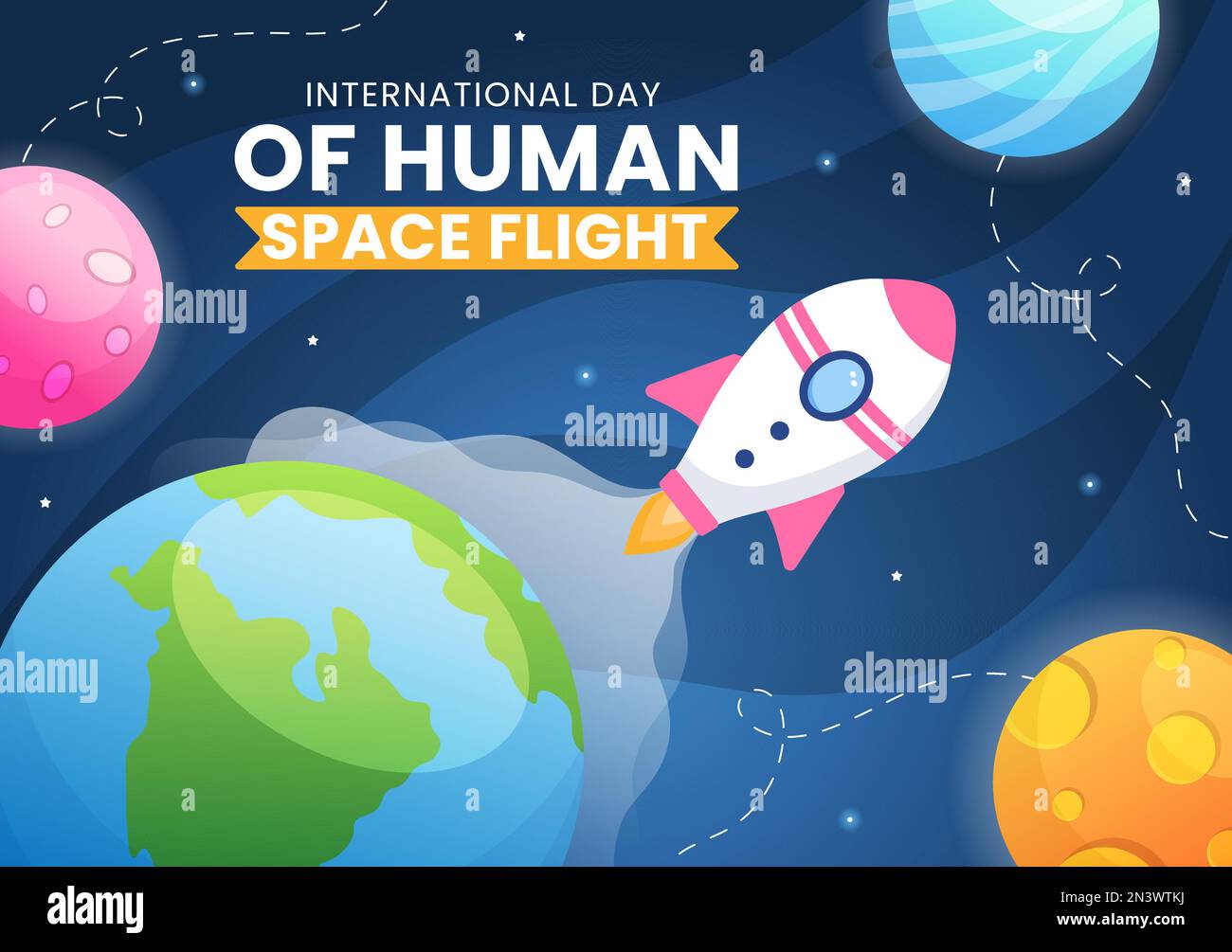International Human Space Flight Day on April 12 Illustration with ...