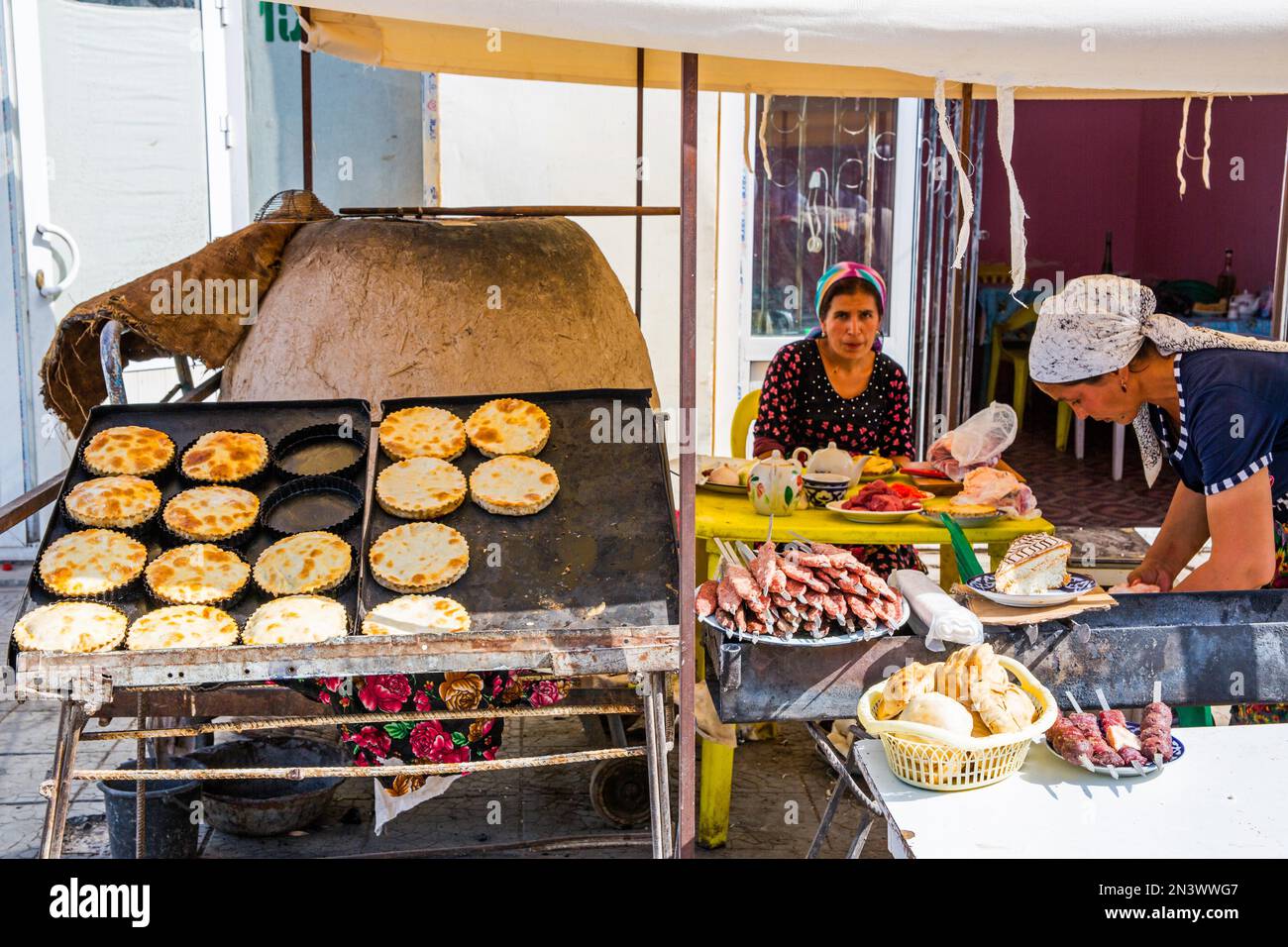 Baker, oriental bazaar, Khiva, Uzbekistan, Khiva, Uzbekistan Stock ...