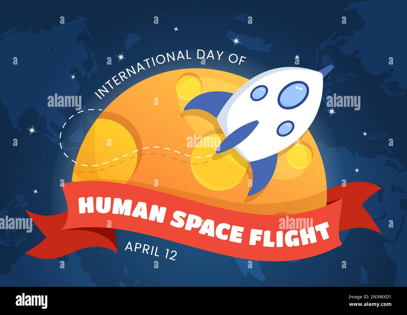 International Human Space Flight Day on April 12 Illustration with ...