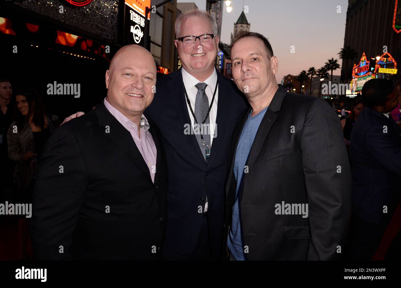 Michael Chiklis, and from left, John Solberg, SVP of media relations at ...