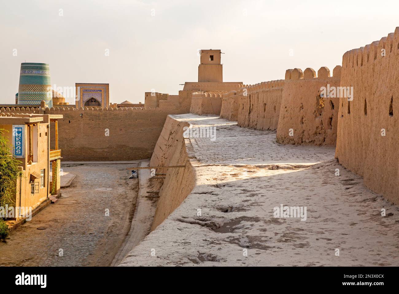 City wall made of clay, Khiva, Uzbekistan, Khiva, Uzbekistan Stock ...
