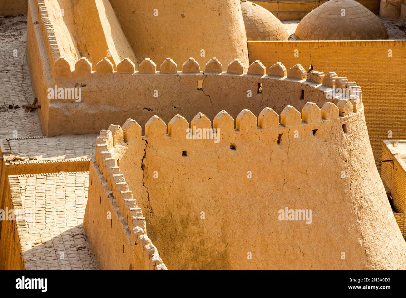 City wall made of clay, Khiva, Uzbekistan, Khiva, Uzbekistan Stock ...