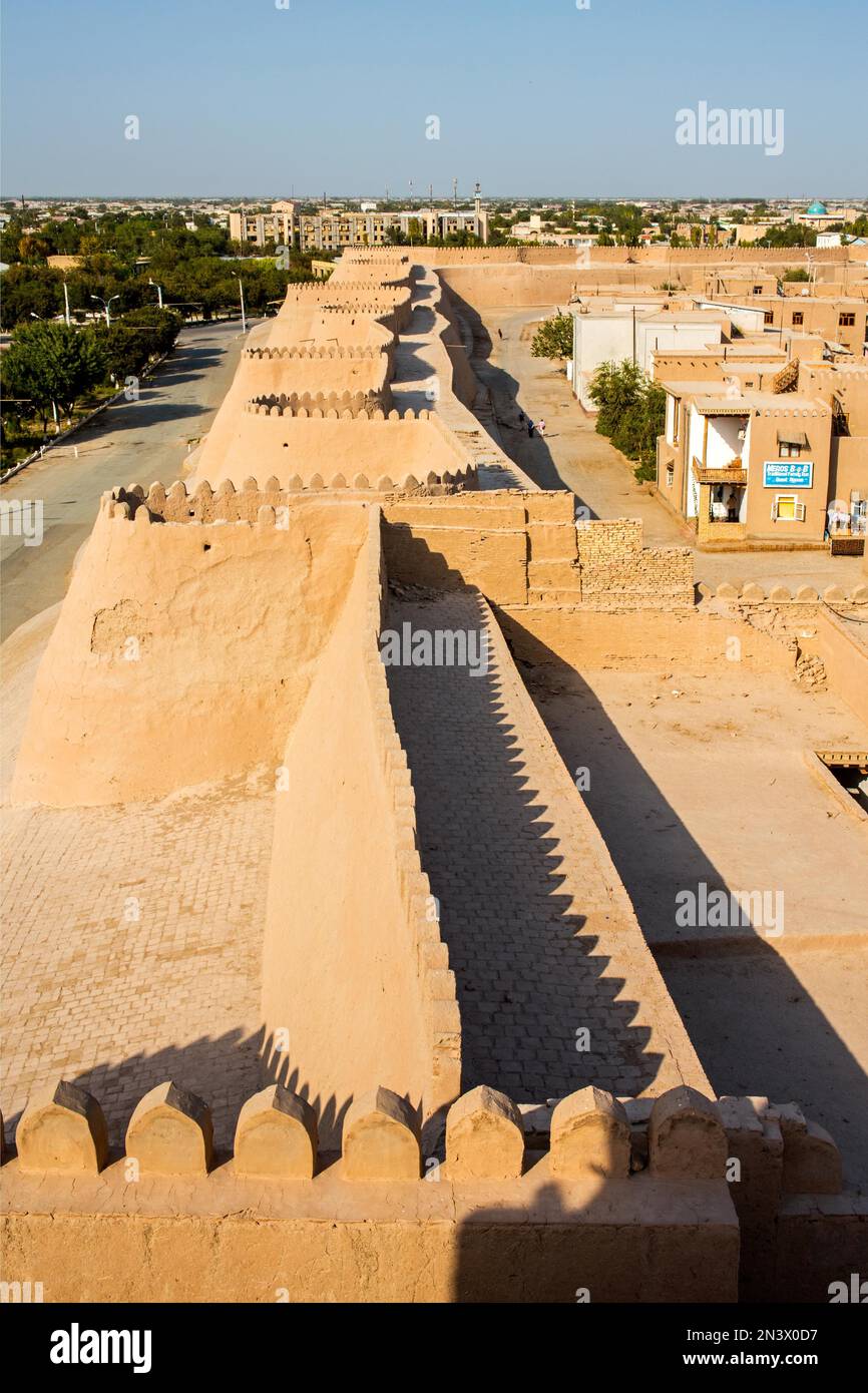 City wall made of clay, Khiva, Uzbekistan, Khiva, Uzbekistan Stock ...