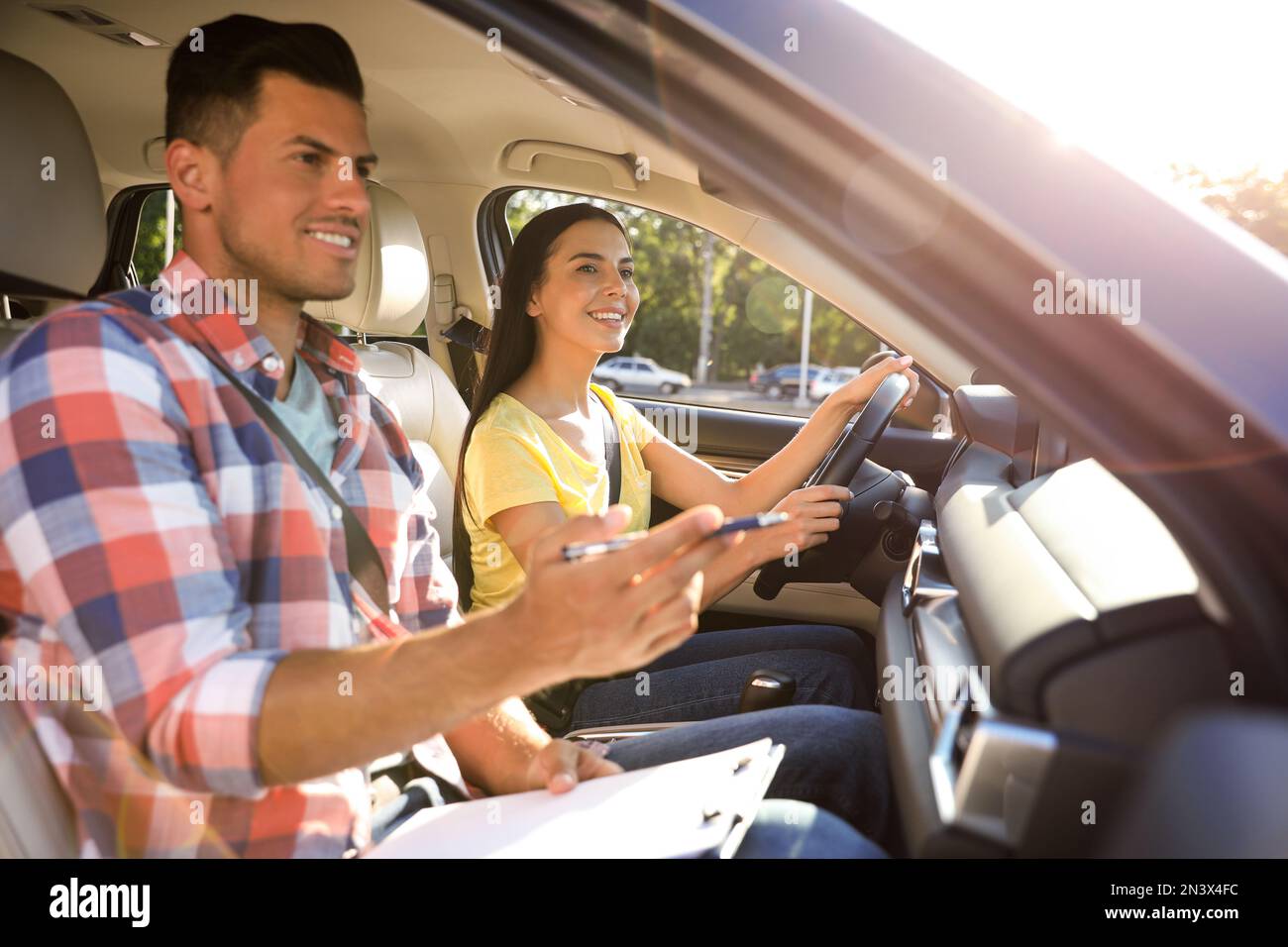 Young female driver learner hi-res stock photography and images - Alamy