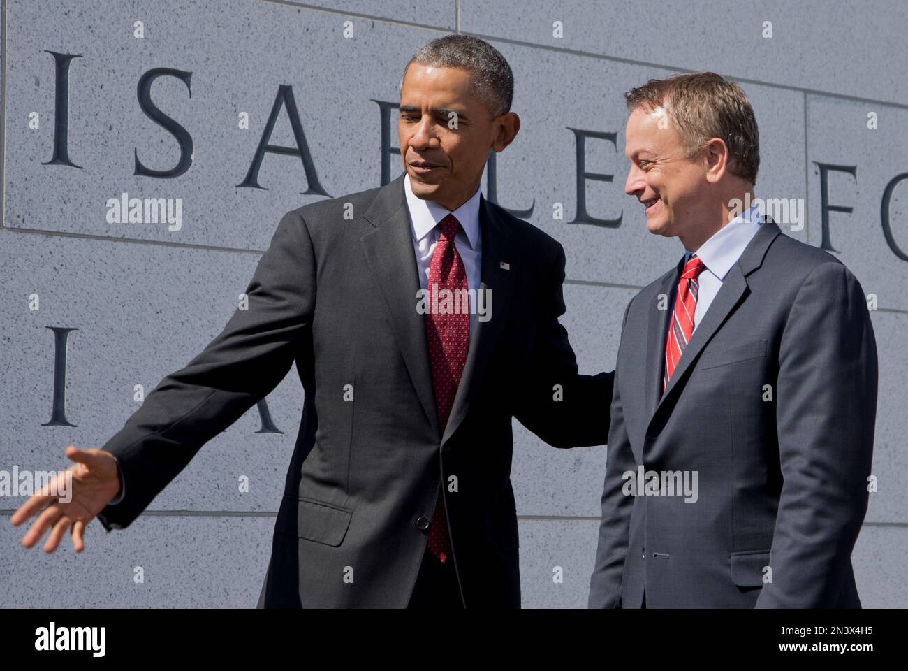 President Barack Obama Greets Actor Gary Sinise Right During The